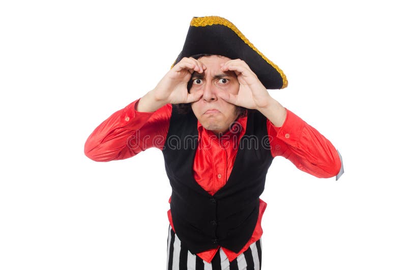Funny Pirate Isolated on the White Stock Photo - Image of corsair ...