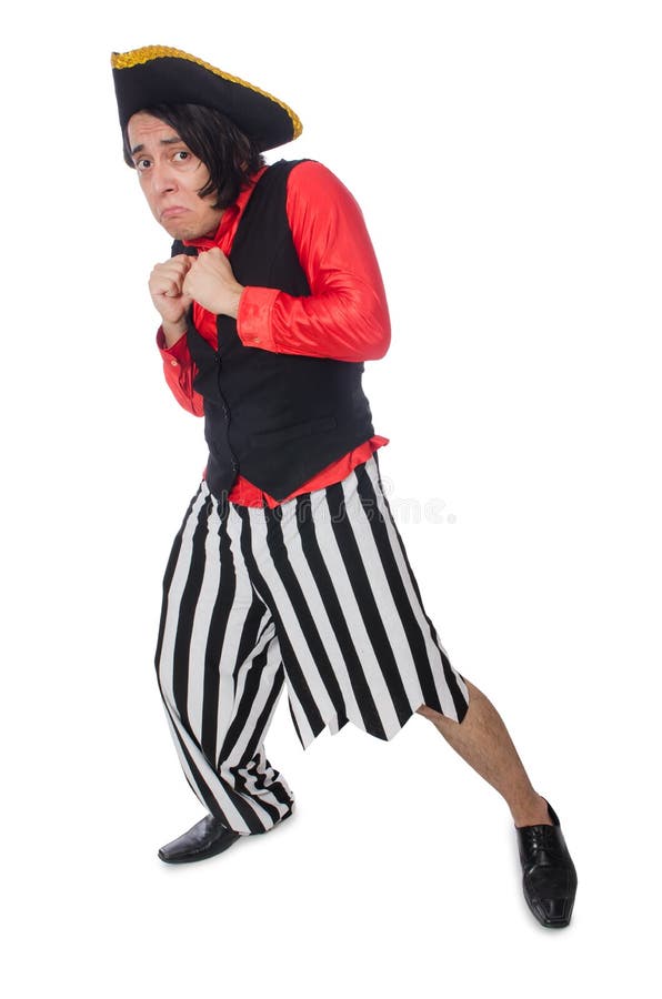 The Funny Pirate on the White Stock Image - Image of isolated, funny ...