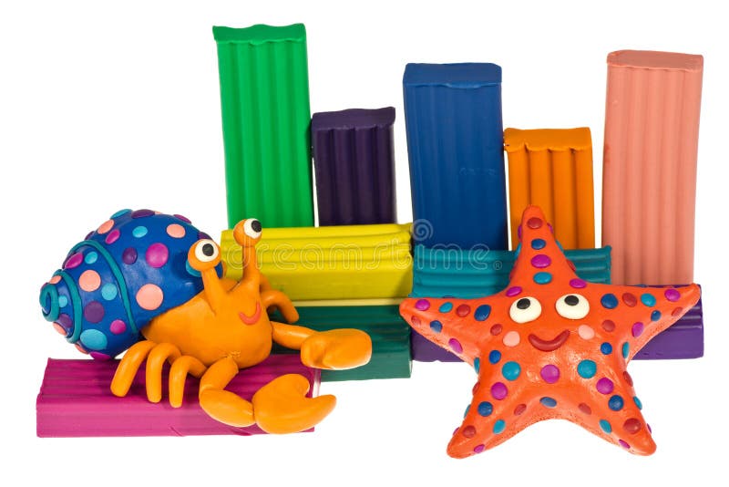 Funny plasticine Starfish stock photo. Image of clay - 114925616