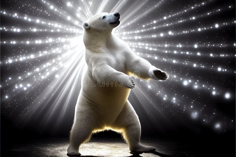 Funny Polar Bear Dancing at the Disco in the Spotlight. AI Generated ...