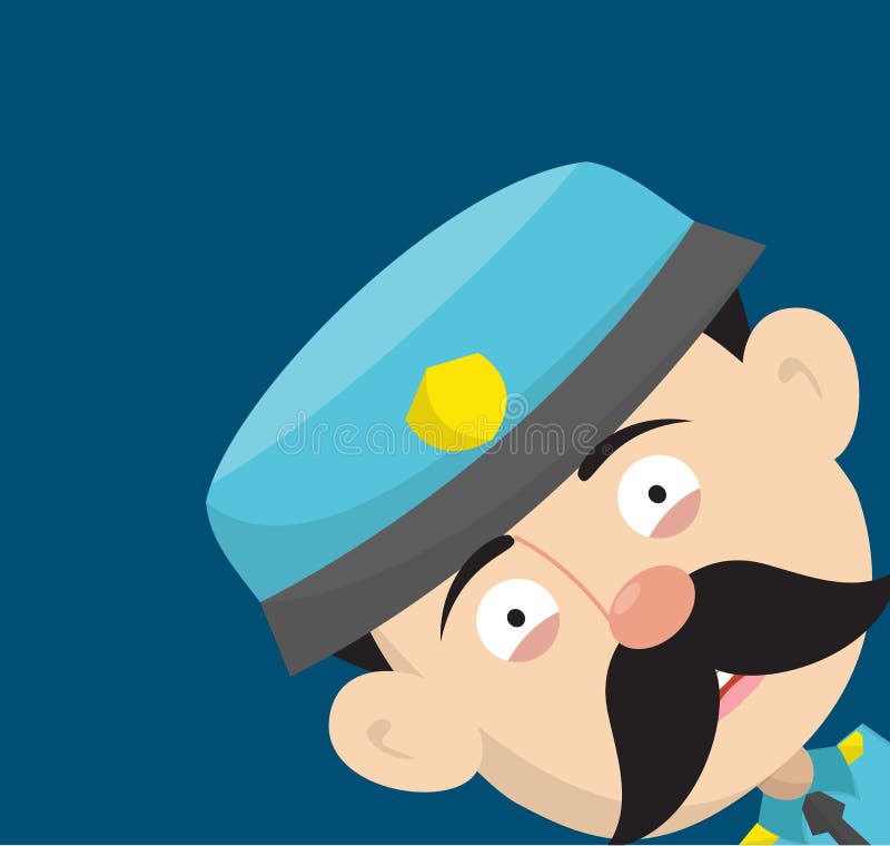 Funny Policeman Cop - Devil Person Standing with Fake Smile Stock ...