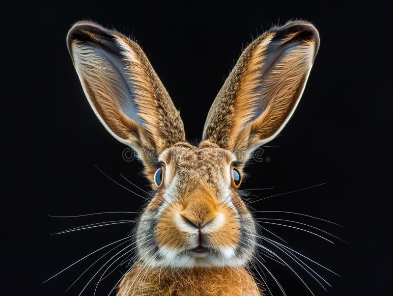 Funny Portrait of a Crazy-looking Hare with Exceptionally Long Ears ...