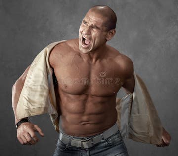 Funny Portrait of Crying Angry Bully Man Stock Photo - Image of fight ...