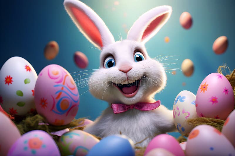 Funny Portrait Easter Bunny Stock Illustration - Illustration of season ...