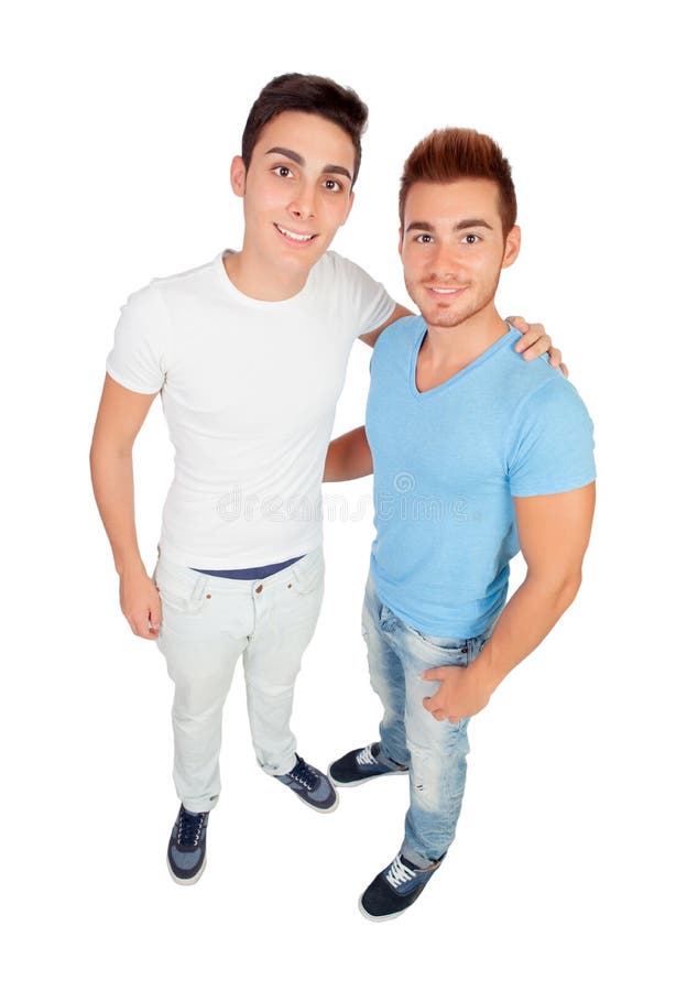 Portrait of Two Brothers Sitting Back To Back Stock Photo - Image of ...