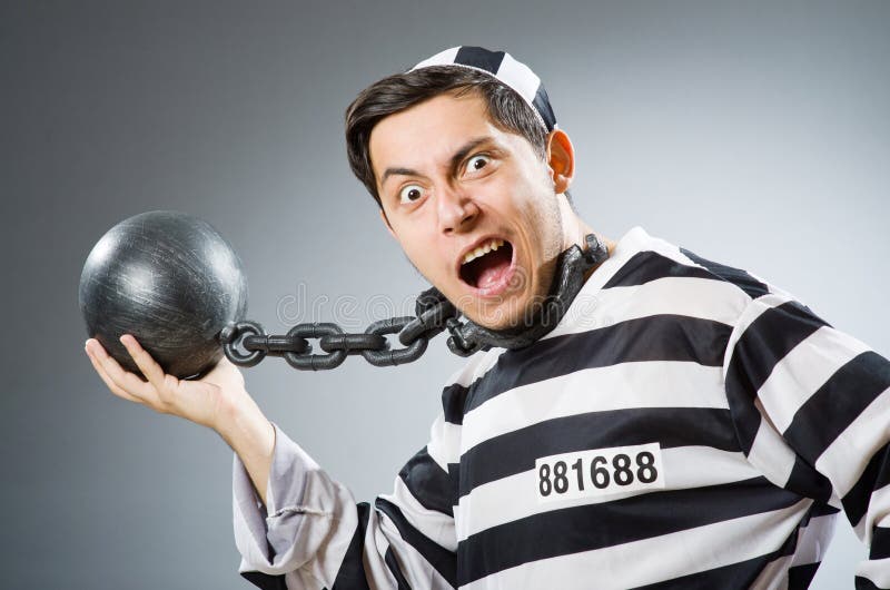 Funny prison inmate stock image. Image of illegal, chain - 43413797