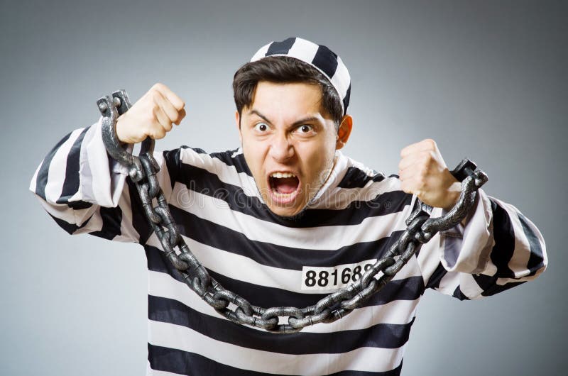 Funny prison inmate stock photo. Image of chain, detainee - 44311086