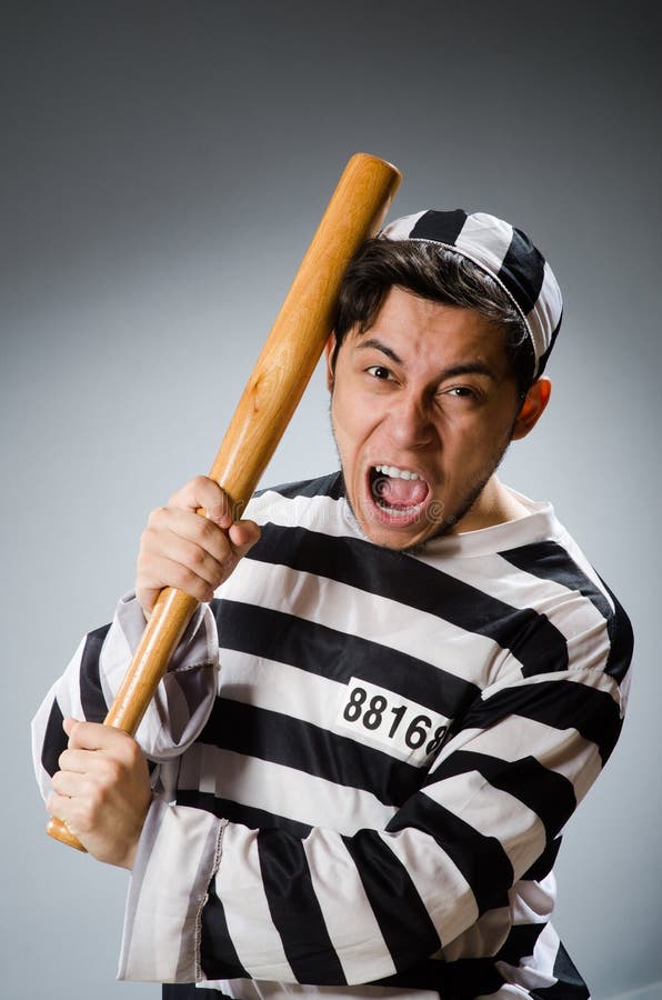 Funny prison inmate stock photo. Image of baseball, funny - 45505176