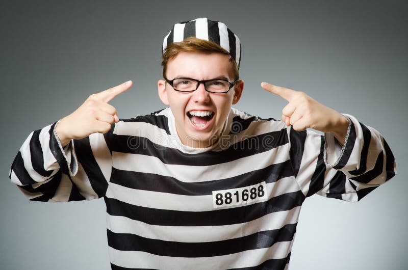 The Funny Prisoner in Prison Concept Stock Photo - Image of bondage ...