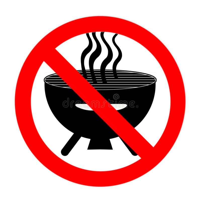 Barbecue Stop Forbidden Prohibition Sign Stock Vector - Illustration of ...