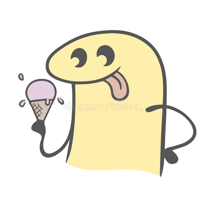 Funny Puppet with Ice Cream Stock Vector - Illustration of food, vector ...