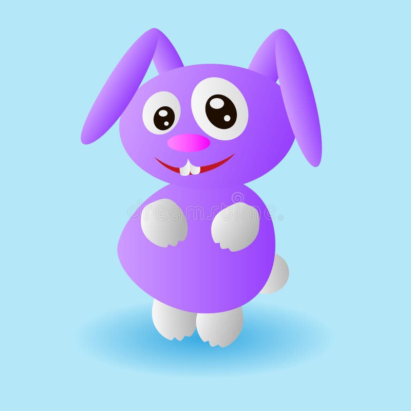 Funny purple bunny stock vector. Illustration of cartoon - 25638489