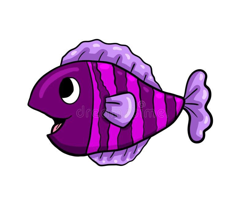 Funny Purple Fish stock illustration. Illustration of fauna - 111498746