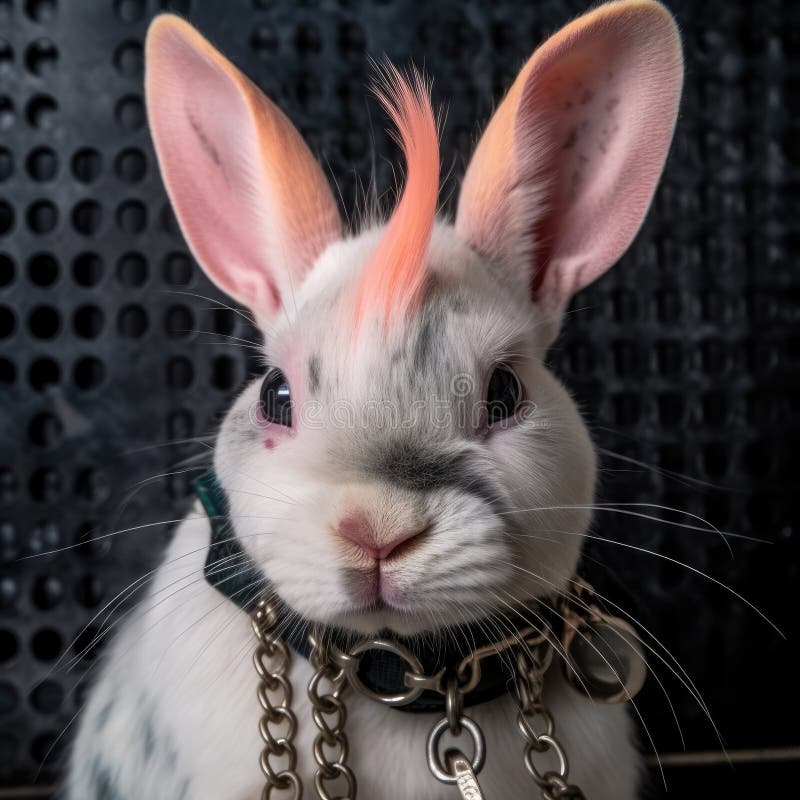 Rabbit Punk stock illustration. Illustration of chains - 274170137