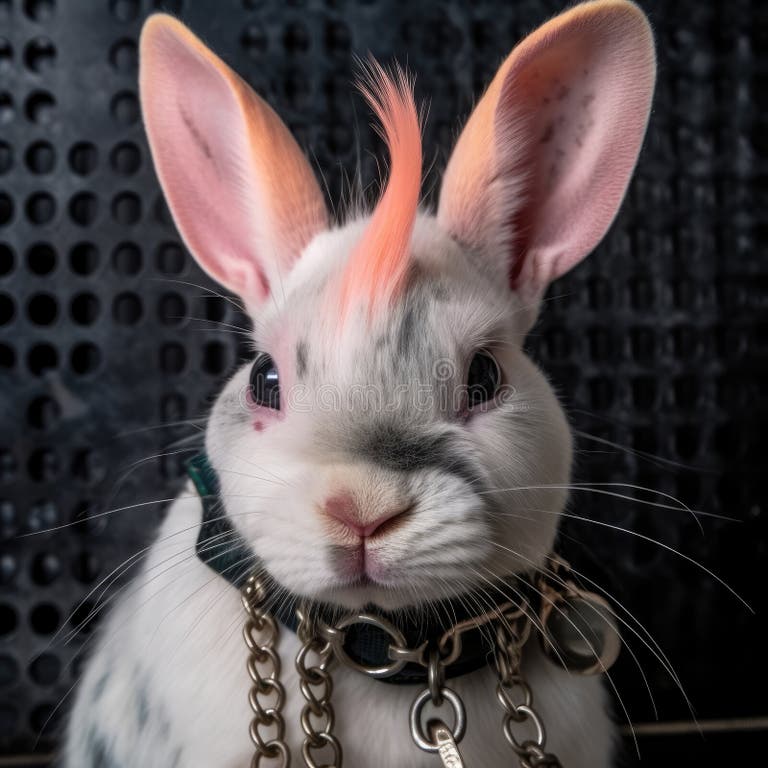Rabbit Punk stock illustration. Illustration of chains - 274170137