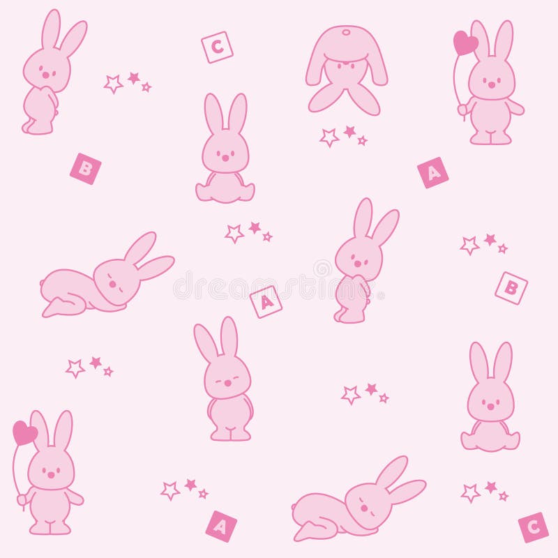 Pink rabbit framework stock vector. Illustration of present - 19789464