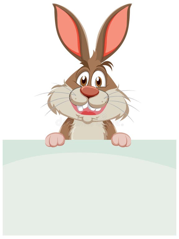 Funny Rabbit with Blank Banner Template Stock Vector - Illustration of ...