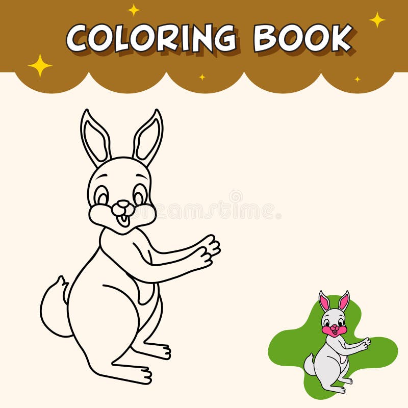 Funny Rabbit Cartoon Tracing and Coloring Book Stock Illustration ...