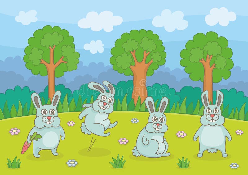Funny Rabbits stock vector. Illustration of cartoon - 148388819