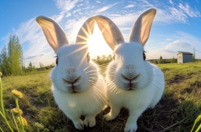 Funny rabbits portrait stock photo. Image of wild, little - 309455082