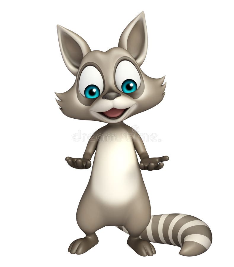 Funny Raccoon Cartoon Character Stock Illustration - Illustration of ...