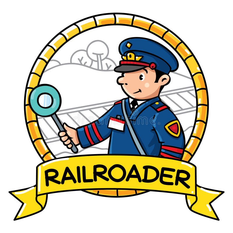 Funny Railroader. Emblem. Profession ABC Series Stock Vector ...