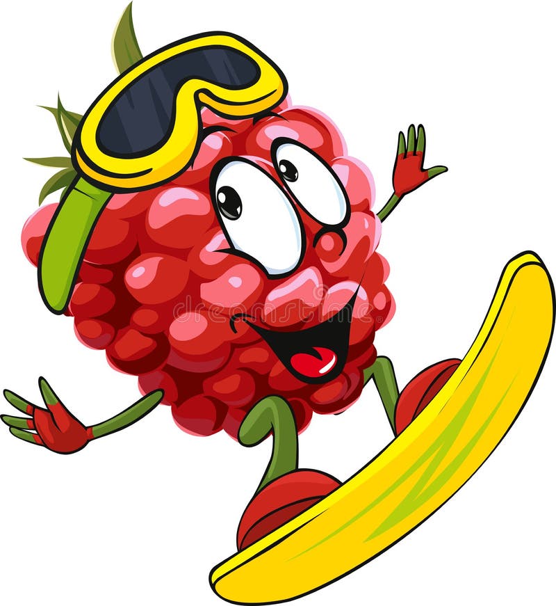 Funny Raspberry Fruit Cartoon Illustration Stock Vector - Illustration ...