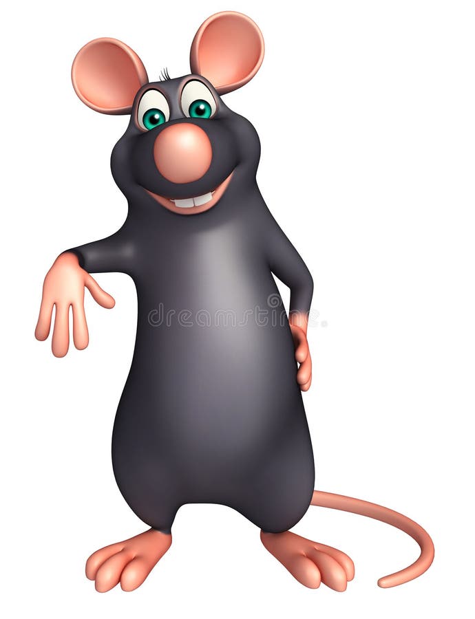 Funny Rat Cartoon Character Stock Illustration - Illustration of ...