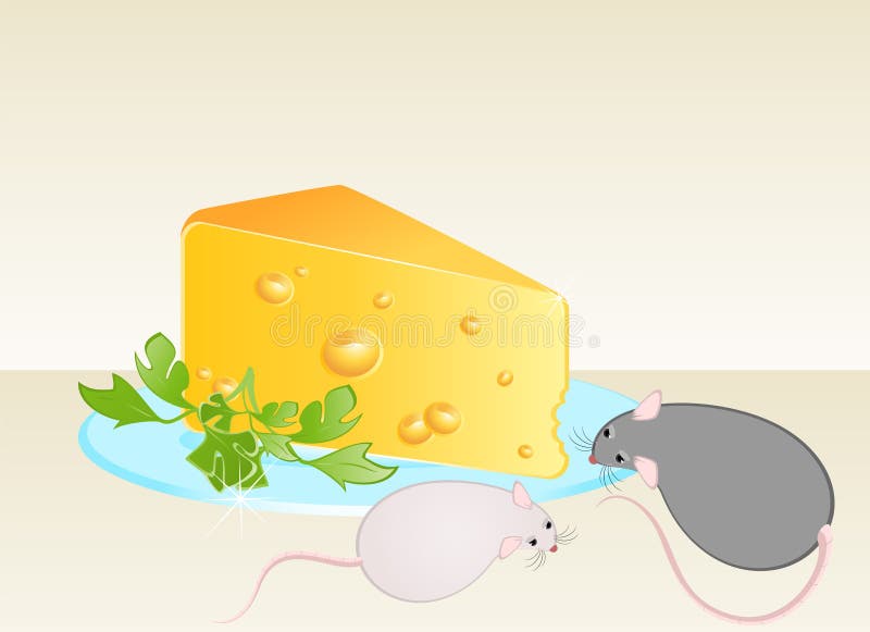Funny rat and cheese stock vector. Illustration of moving - 10420454
