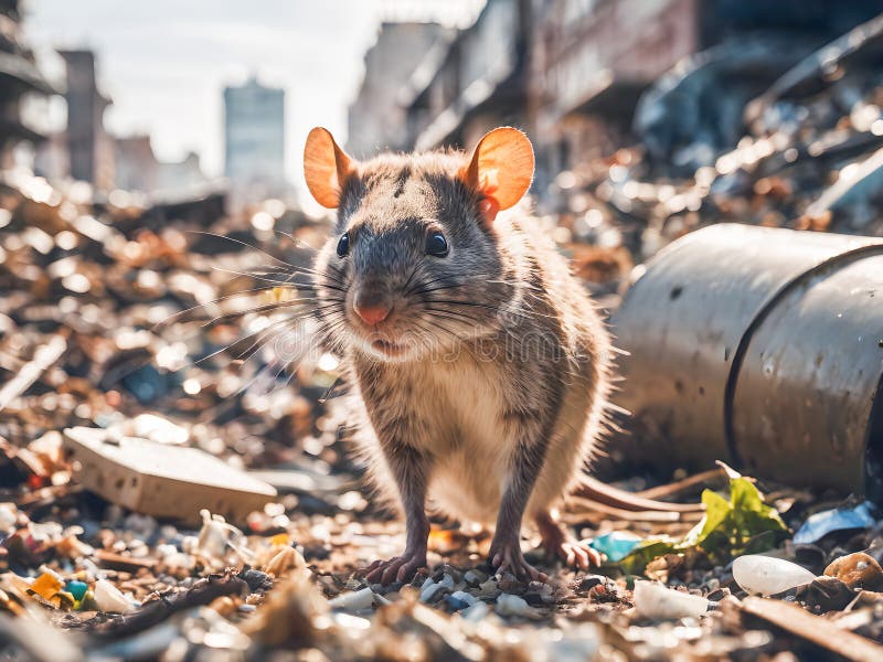 Funny Rat on a Garbage Dump. Stock Illustration - Illustration of ...