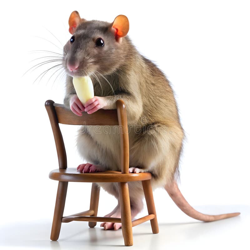 Funny Rat is Eating Ice Cream Stock Illustration - Illustration of ...