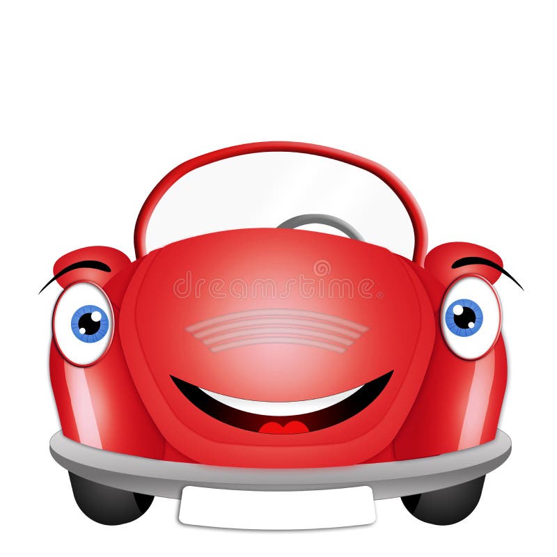 Funny red car cartoon stock vector. Illustration of white - 42961192