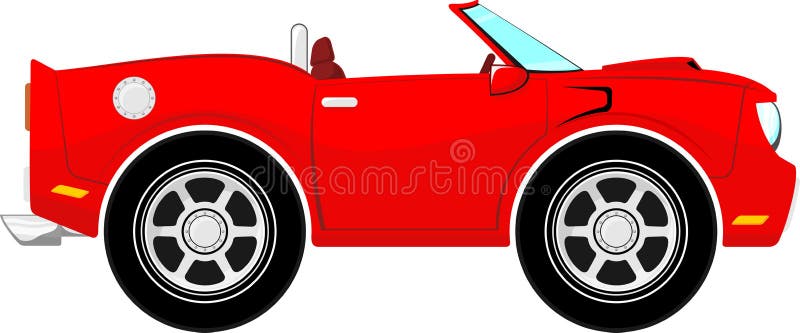 Red Convertible Car Cartoon Stock Vector - Illustration of childish ...