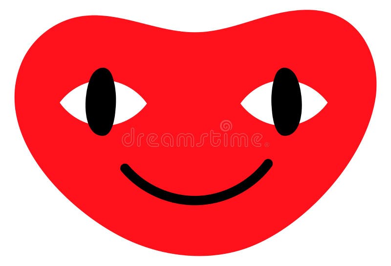 Funny Red Face Icon. Retro Smiling Emoticon Stock Vector - Illustration ...