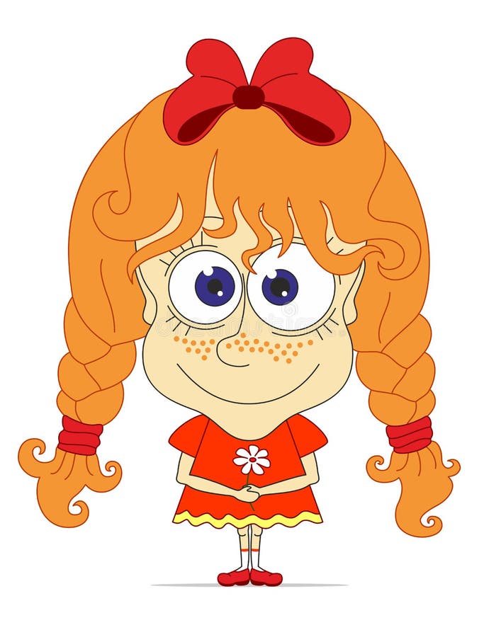 Red Hair Girl Freckles Cartoon Stock Illustrations 245 Red Hair Girl