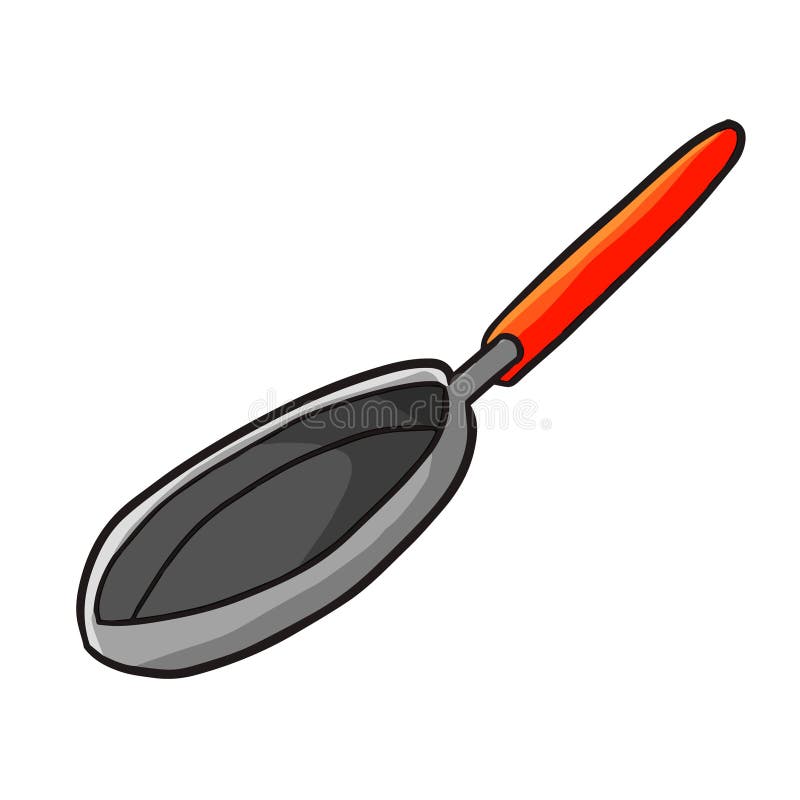 Funny Red Skillet Cooking - Vector. Stock Vector - Illustration of food ...