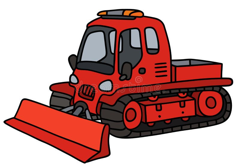 Funny red snowgroomer stock vector. Illustration of vehicle - 78041755