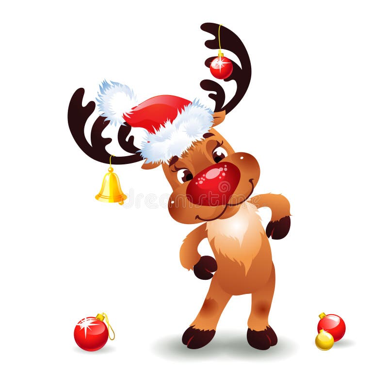 Funny reindeer christmas stock vector. Illustration of nice - 28153706