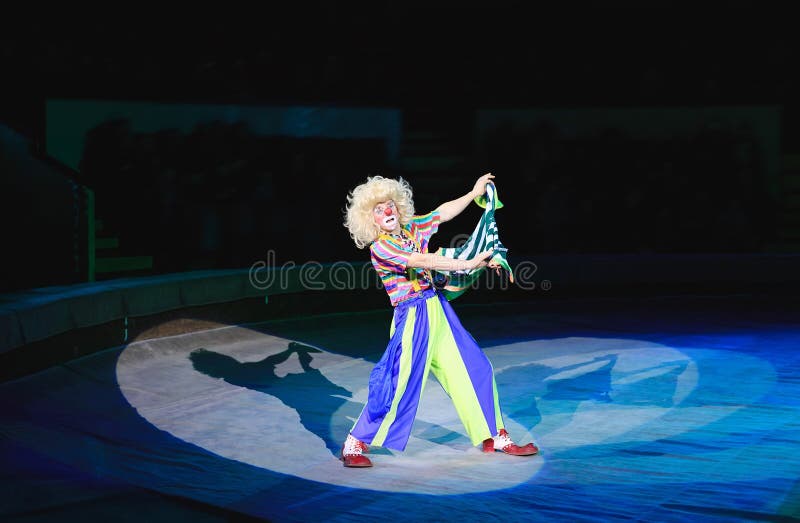 Funny Representation of a Clown in a Circus Arena Stock Image - Image ...