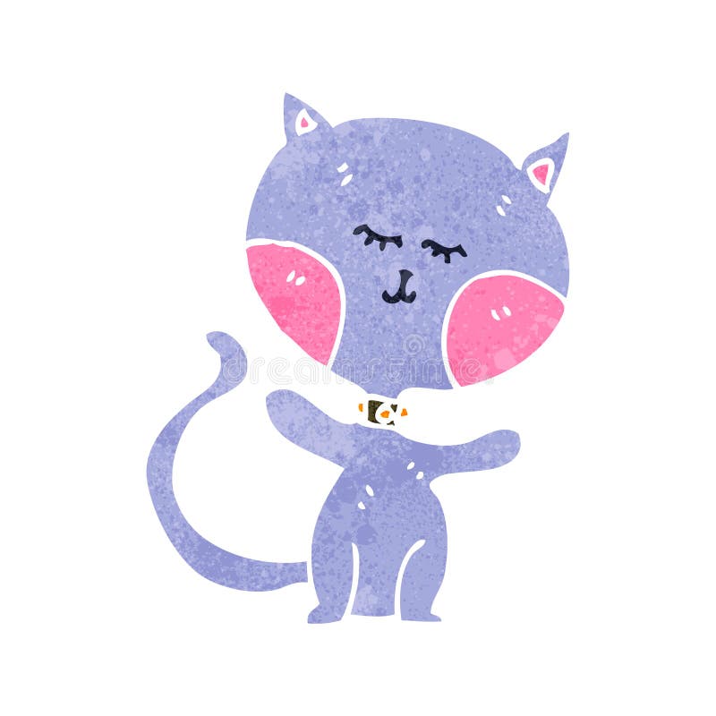 Funny retro cartoon cat stock illustration. Illustration of painted ...