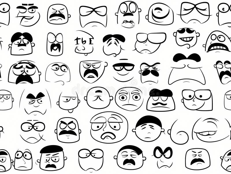 Funny Retro Cartoon Character Faces, a Collection of Cartoon Faces ...