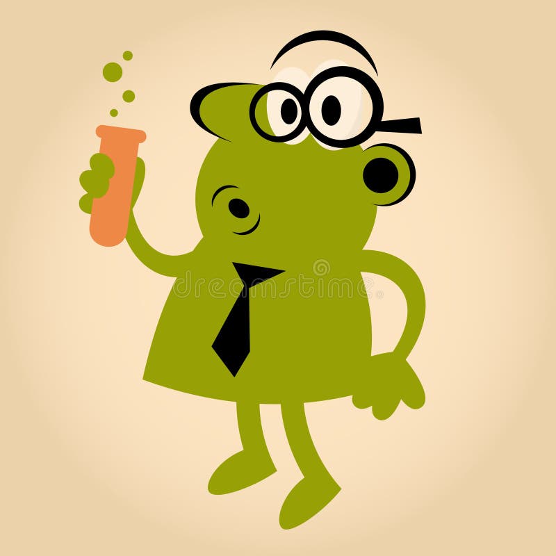Cartoon Scientist Looking through Microscope Stock Illustration ...