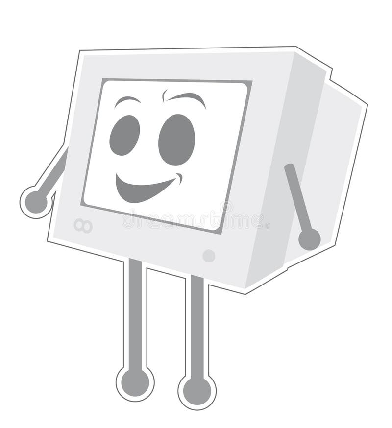 Funny retro computer stock vector. Illustration of moving - 25409964