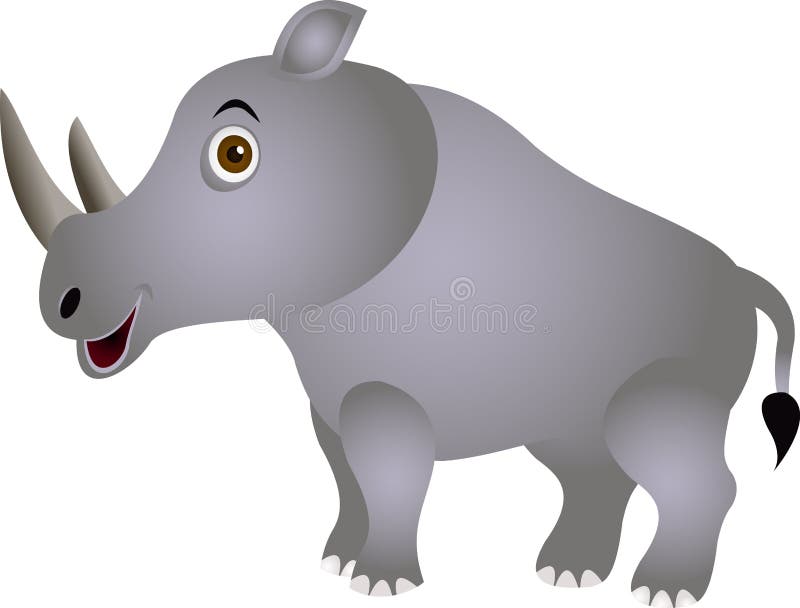Funny rhino cartoon stock vector. Illustration of face - 23781746