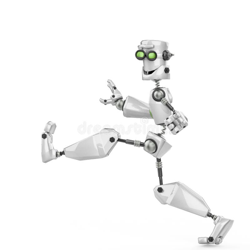 Robot Cartoon Walking Side View Stock Illustration - Illustration of ...
