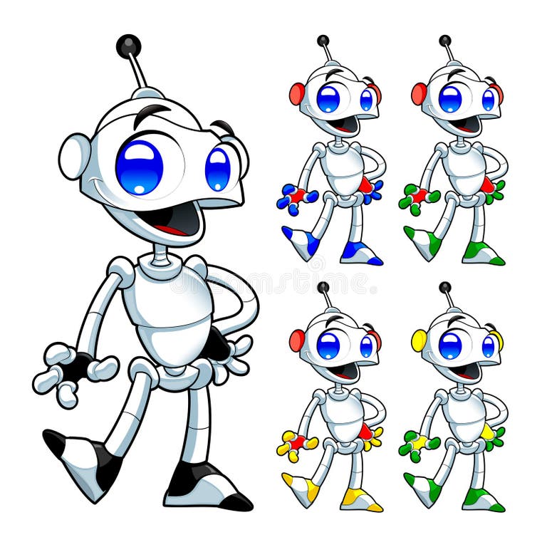 Robot Cartoon Character Expression Stock Illustrations – 3,911 Robot ...