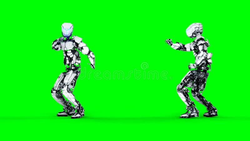 Futuristic Humanoid Female Robot is Dancing . Realistic Motion and ...