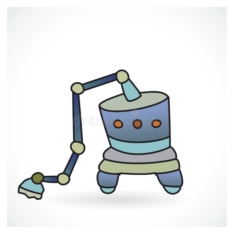 Funny Robot on Gradient Background Stock Vector - Illustration of ...