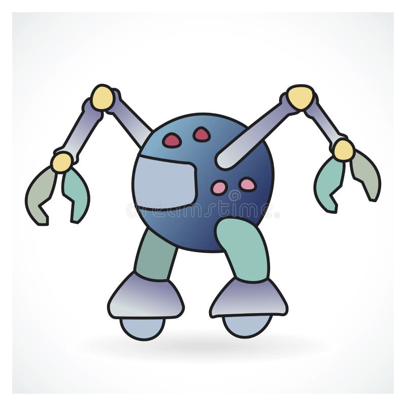 Funny Robot on Gradient Background Stock Vector - Illustration of ...