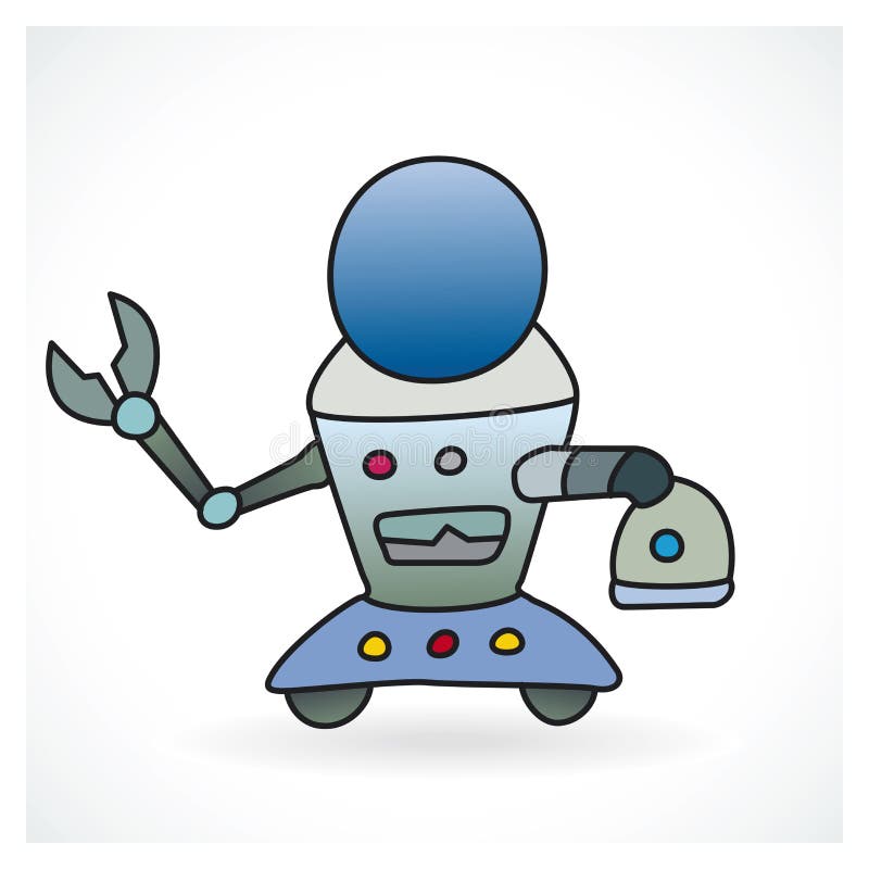 Funny Robot on Gradient Background Stock Vector - Illustration of ...